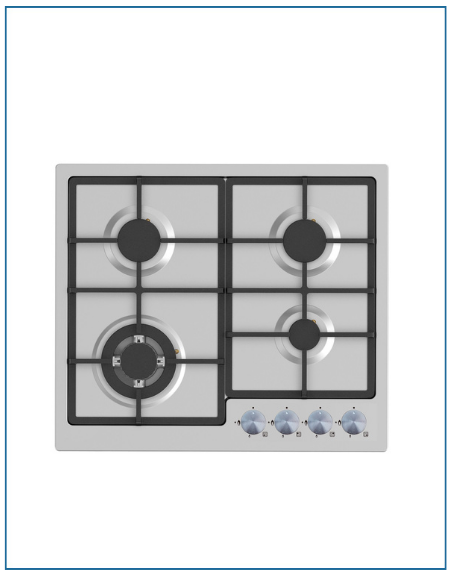 T174NGXSS Thor 4 Ring 60cm Stainless Steel Gas Hob - Thor Appliances